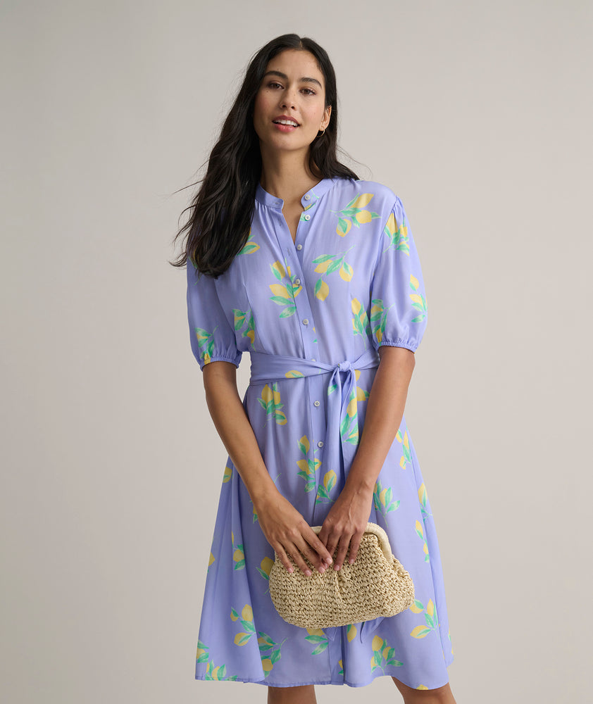 Short-Sleeve Lemon Print Midi Alix Dress | UNTUCKit