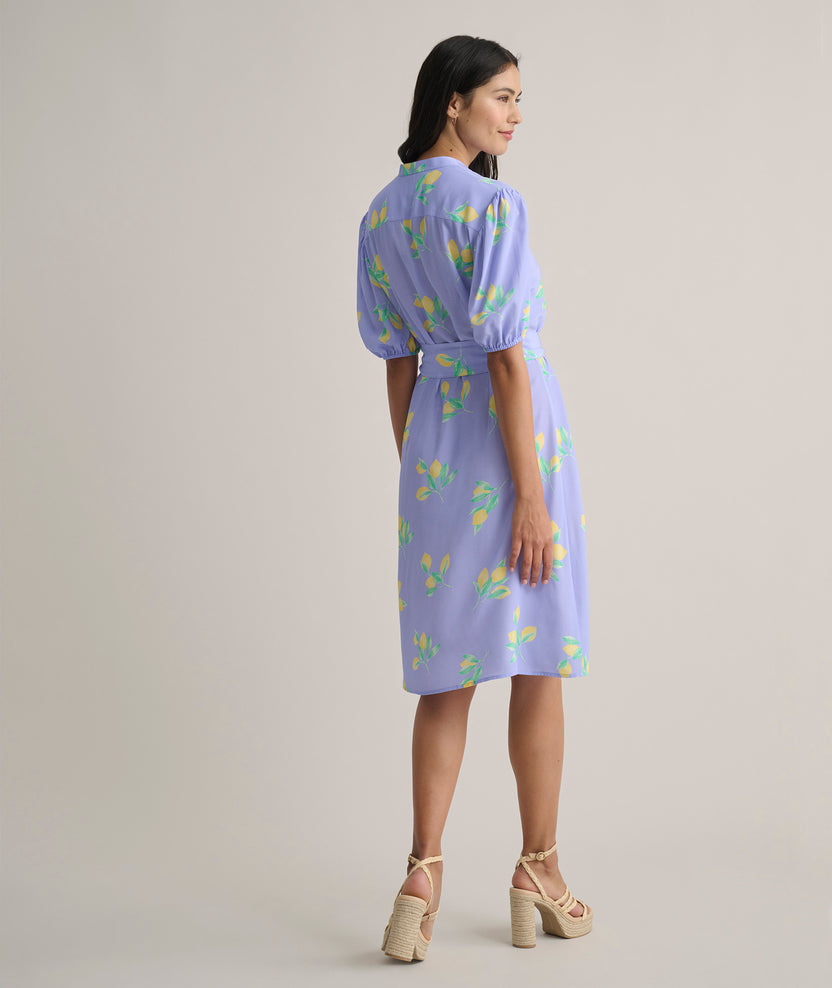 Short-Sleeve Lemon Print Midi Alix Dress | UNTUCKit