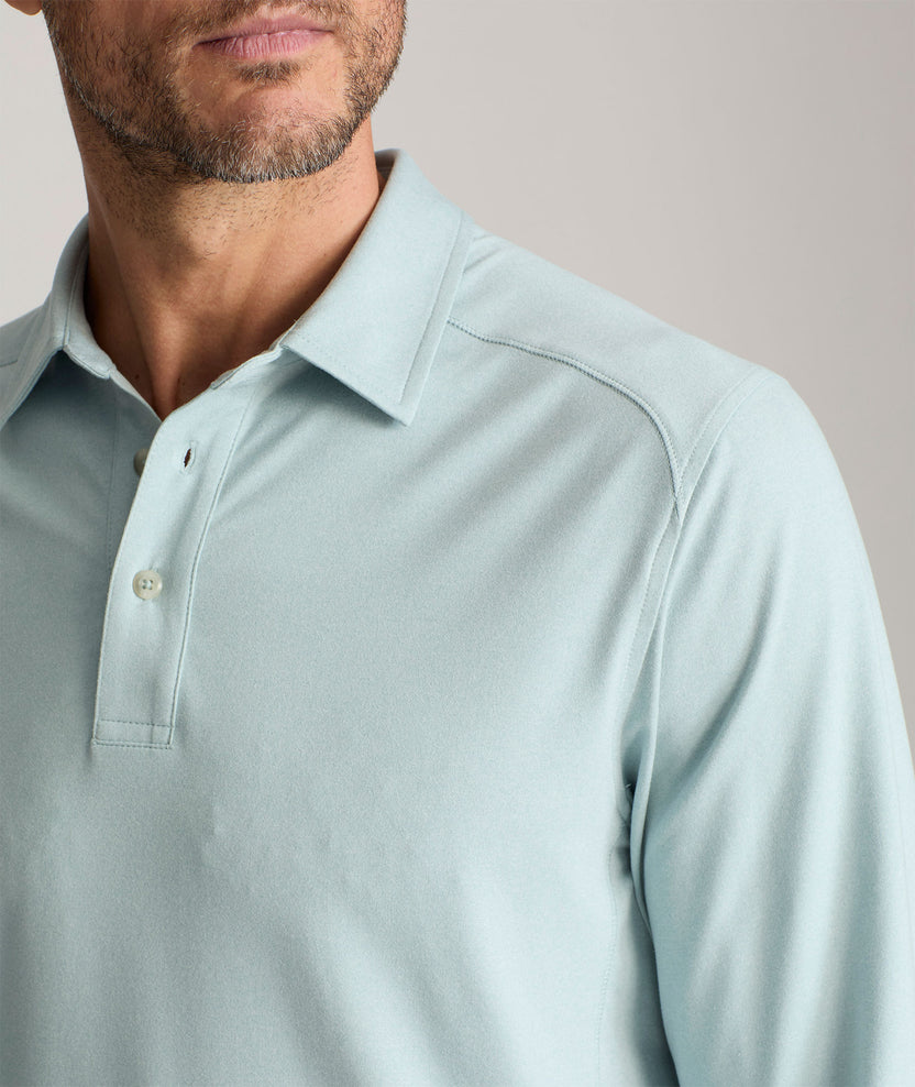 Performance Long-Sleeve Polo Light Blue | UNTUCKit