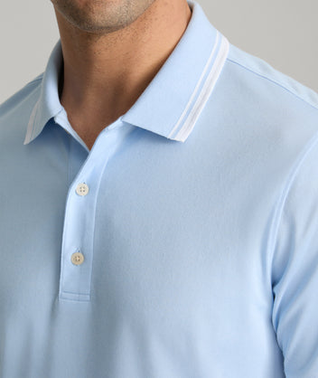 Tipped Performance Polo Light Blue | UNTUCKit