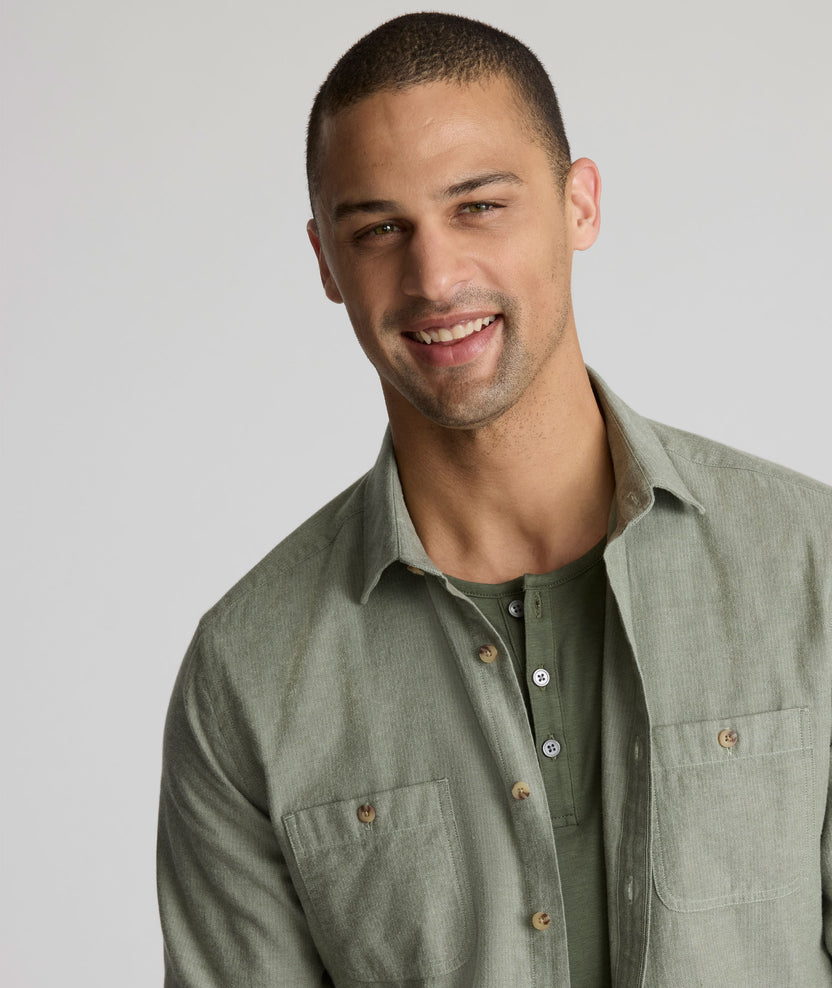 Flannel Hemsworth Shirt Green | UNTUCKit