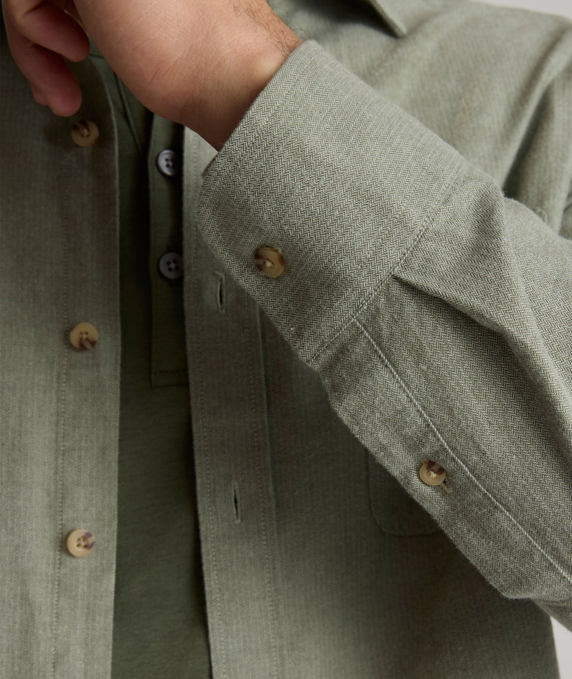Flannel Hemsworth Shirt Green | UNTUCKit