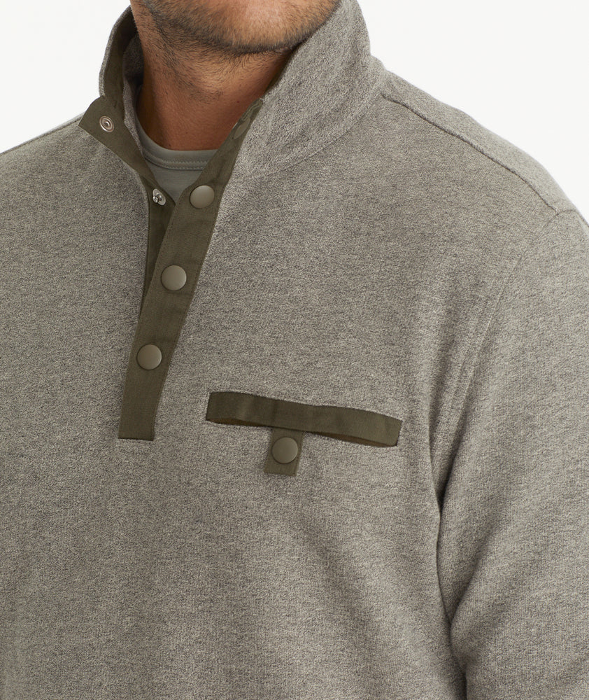 Snap Fleece Pullover Gray | UNTUCKit