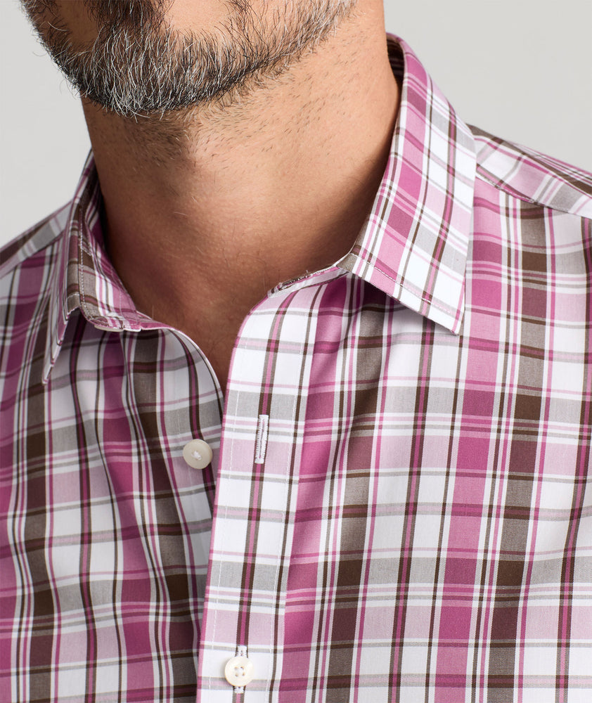 Wrinkle-Free Parrish Shirt White & Maroon Plaid | UNTUCKit