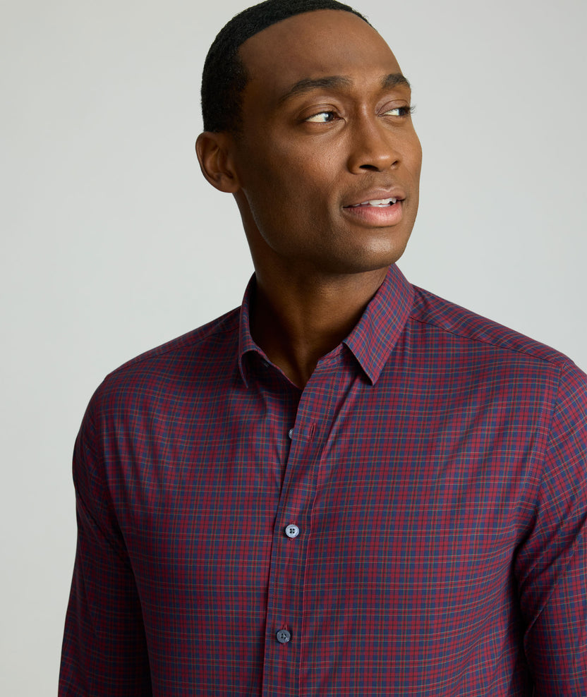 CottonTek™ Severen Shirt Red & Blue Plaid | UNTUCKit